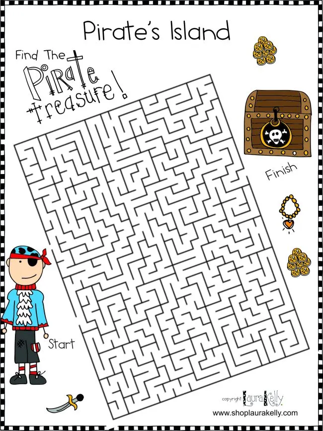 FREE Pirate Printables Word Search, Activities and Party Tags - Laura ...