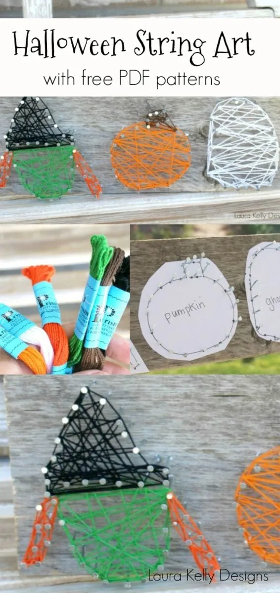 Halloween String Art with Craft Thread - Laura Kelly's Inklings