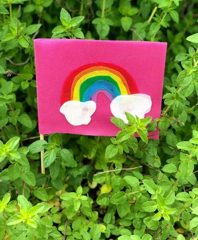 Kid Made Garden Flags For Outdoor Decor - Laura Kelly's Inklings