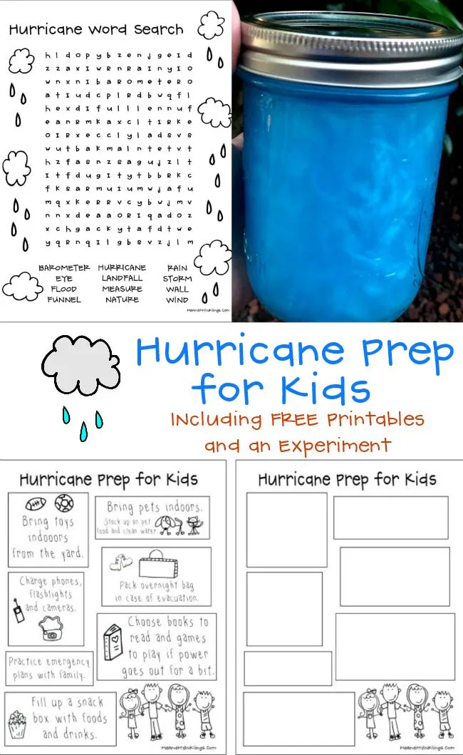 Hurricane Prep for Kids including Printables, Activities and an Experiment