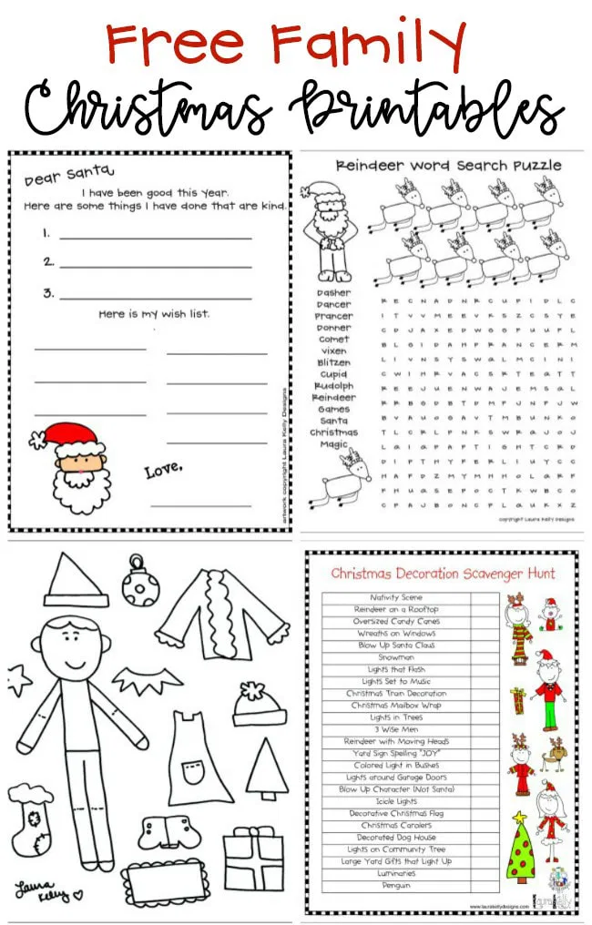 Over 20 FREE Christmas Printable Activities - Laura Kelly's Inklings