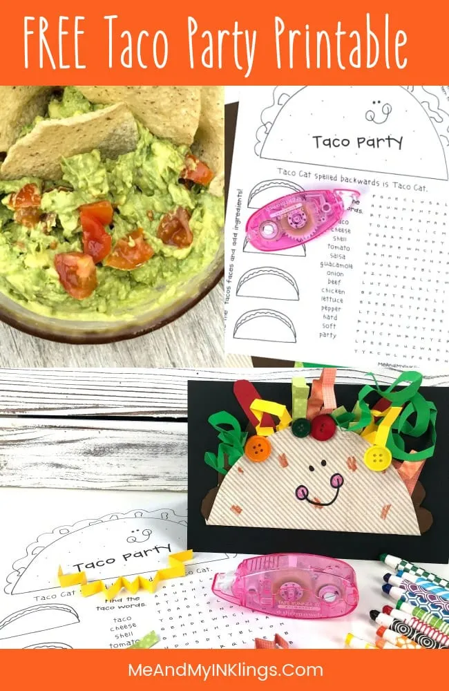 Family Taco Printable Party Free Ideas - Laura Kelly's Inklings