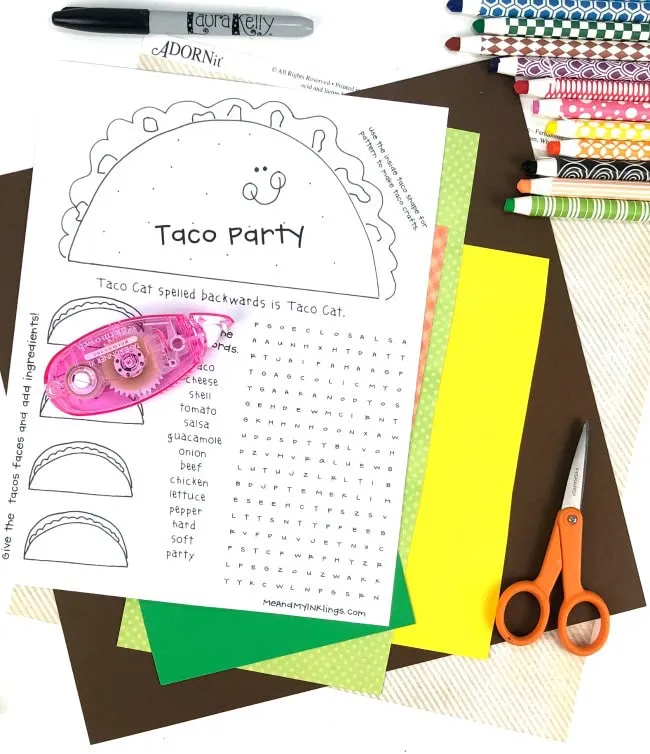 Family Taco Printable Party Free Ideas - Laura Kelly's Inklings