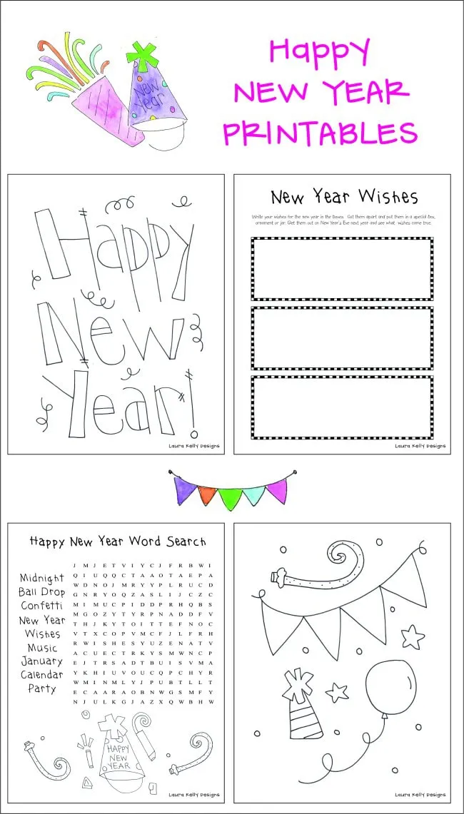 New Year's Resolutions Printable for Kids - Laura Kelly's Inklings