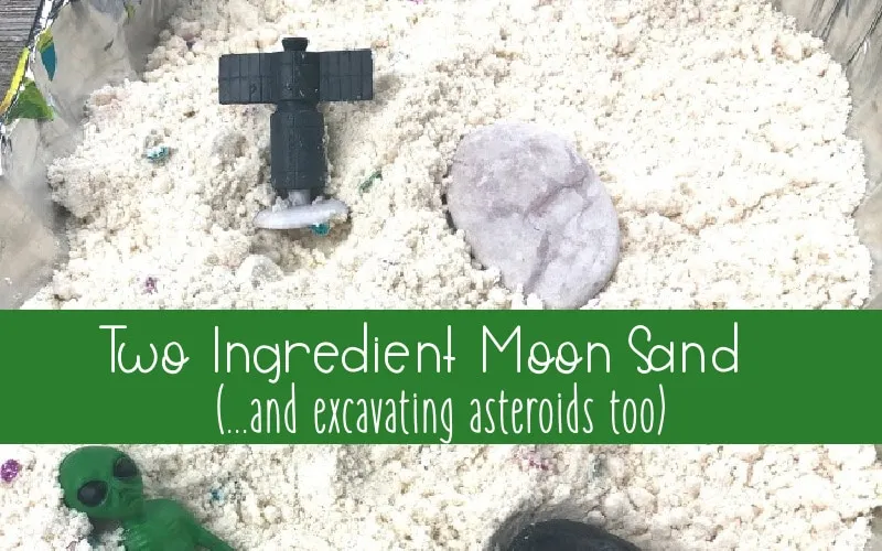 Two Ingredient Moon Sand Excavating Asteroids Sensory Activity - Laura ...