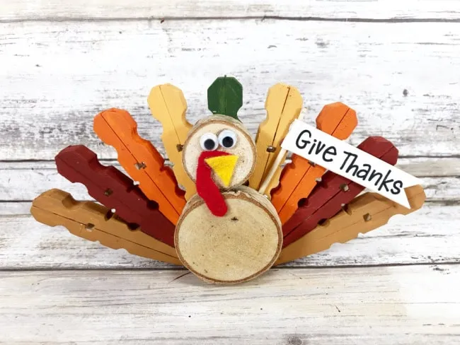 Dollar Store Clothespin Turkey Kid Craft for Thanksgiving - Laura Kelly ...