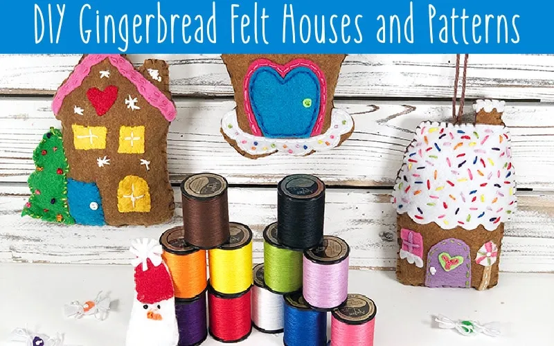 Hand Stitched Embroidery Felt Gingerbread House Ornament - Laura Kelly ...