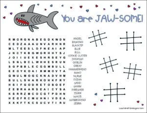 Free Shark Printable Tag and Activities - Laura Kelly's Inklings