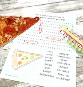 Free Pizza Party Banner Printable and Games - Laura Kelly's Inklings