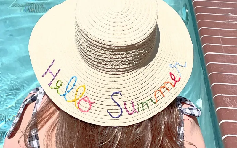 DIY Embroidered Sun Hat for Summer - Laura Kelly's Inklings