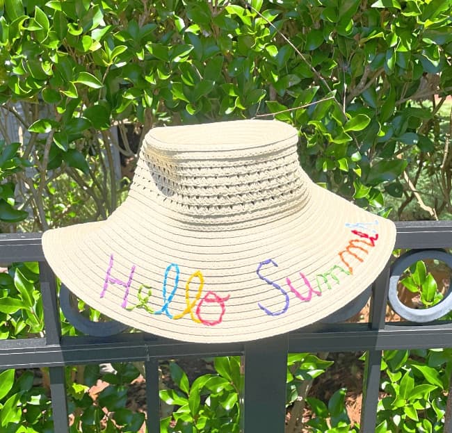 DIY Embroidered Sun Hat for Summer - Laura Kelly's Inklings