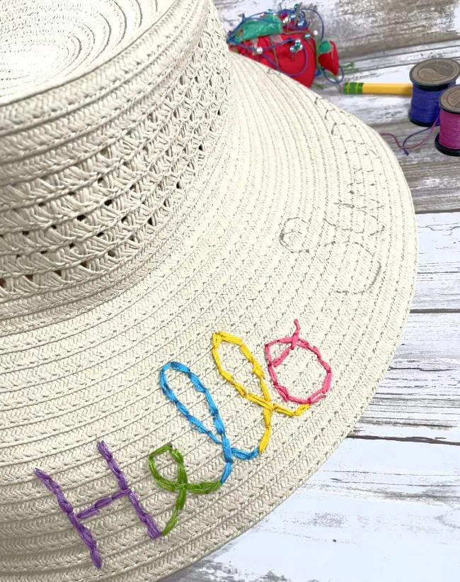 DIY Embroidered Sun Hat for Summer - Laura Kelly's Inklings