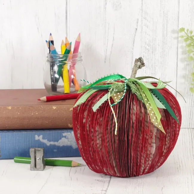 Recycled Book Apple Decor - Laura Kelly's Inklings