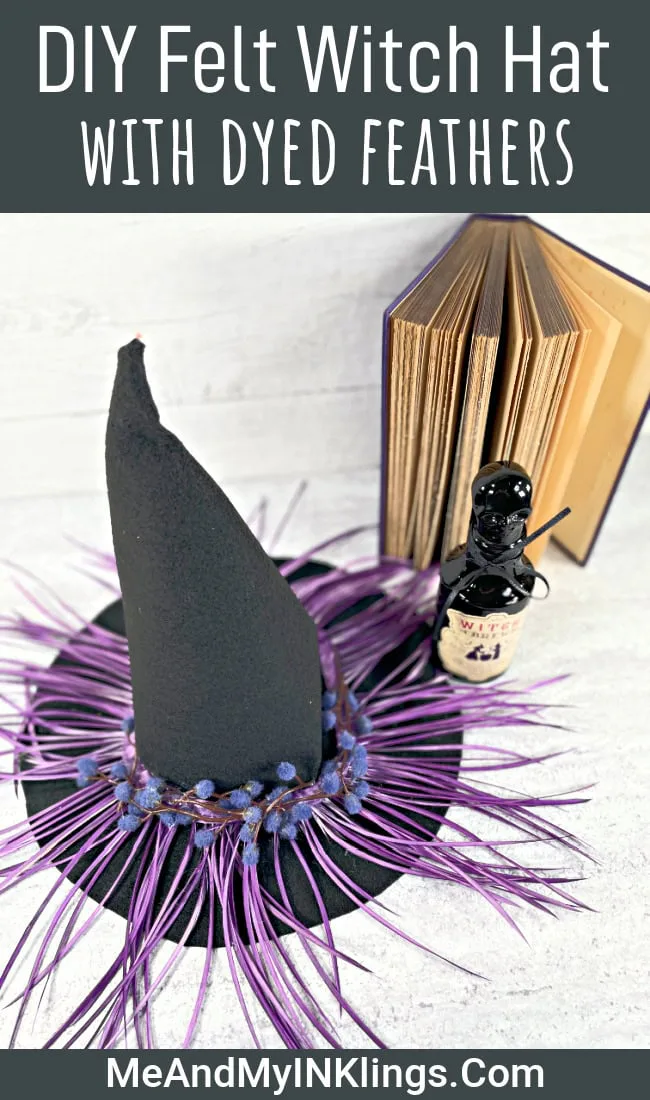 Felt Witch Hat DIY with Dyed Feathers - Laura Kelly's Inklings