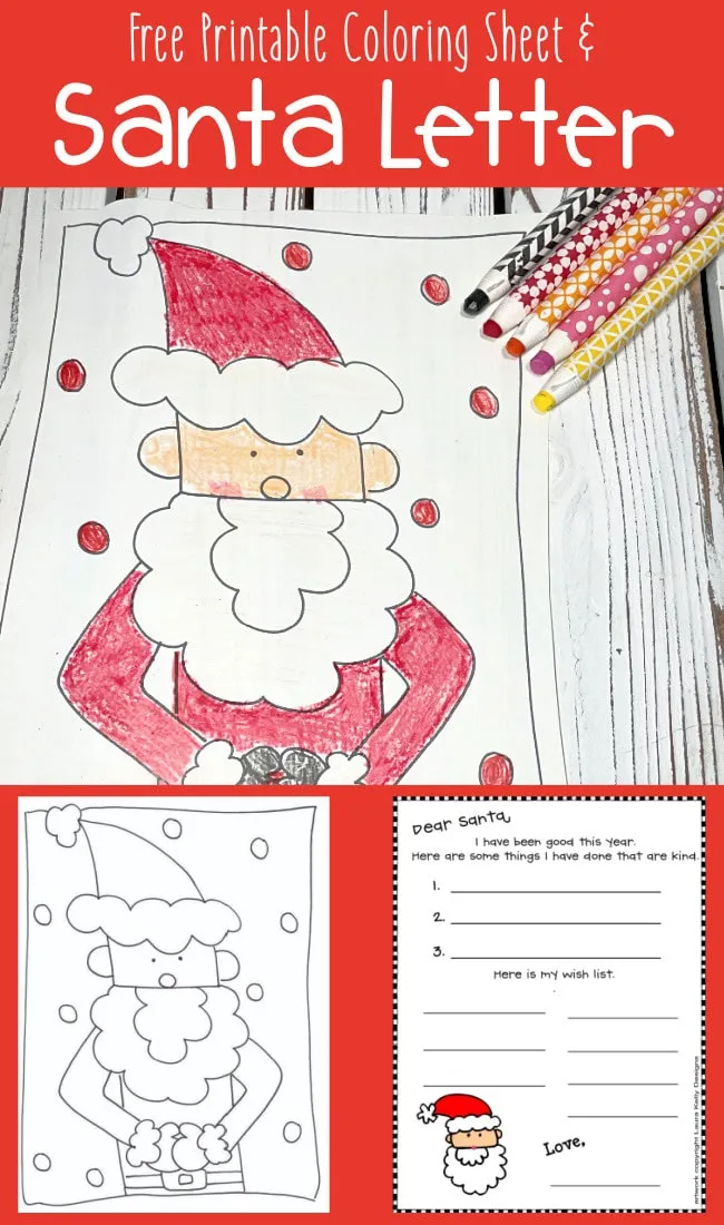 Letter to Santa Template FREE Printable Pages - Laura Kelly's Inklings