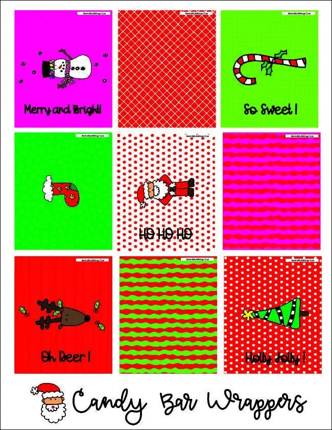 Free Printable Candy Bar Wrappers for Christmas - Laura Kelly's Inklings