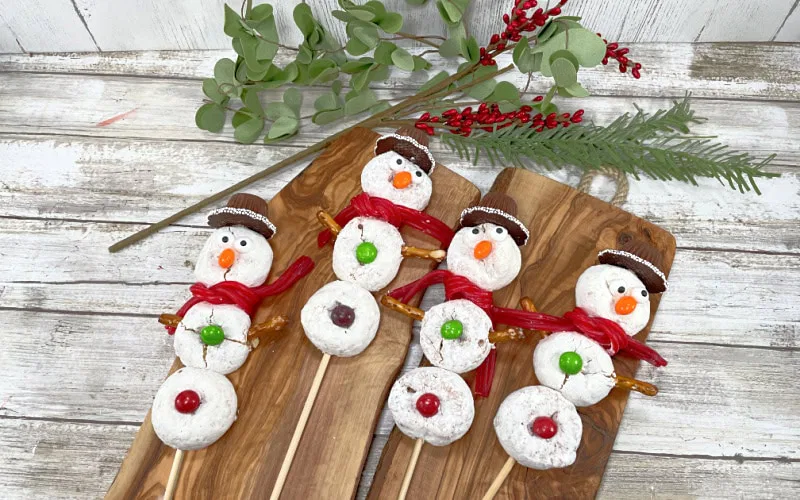 Recipe for How to Make Donut Snowman Sticks - Laura Kelly's Inklings