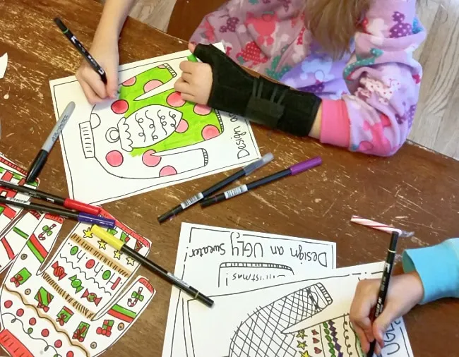 Printable Ugly Sweater Coloring Page - Laura Kelly's Inklings