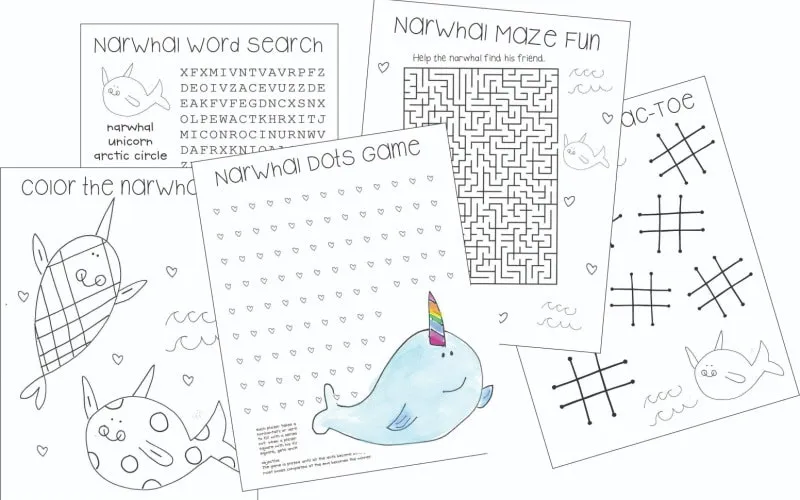 Free Narwhal Printable Activities - Laura Kelly's Inklings
