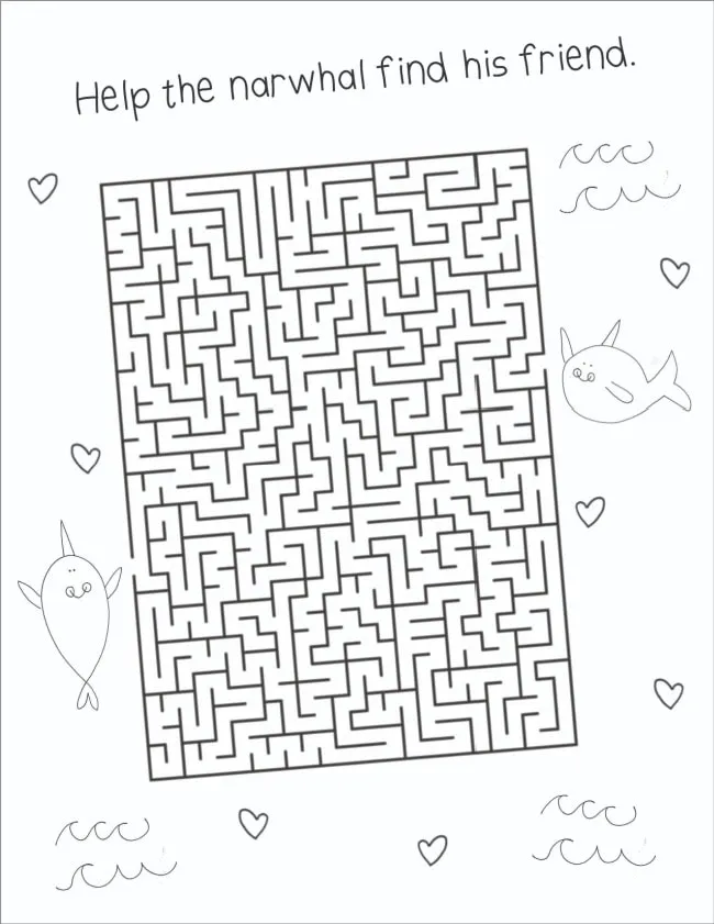 Free Narwhal Printable Activities - Laura Kelly's Inklings