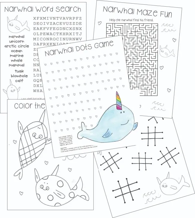 Free Narwhal Printable Activities - Laura Kelly's Inklings