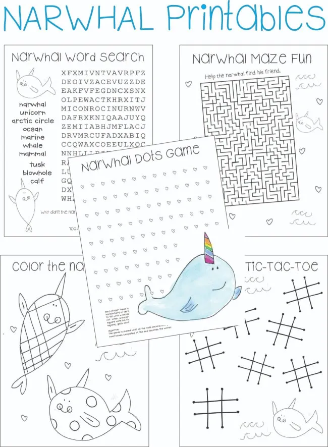 Free Narwhal Printable Activities - Laura Kelly's Inklings