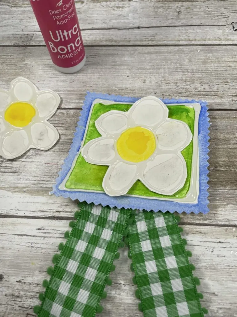 Daisy Craft Glue Resist Gift Tags - Laura Kelly's Inklings