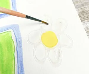 Daisy Craft Glue Resist Gift Tags - Laura Kelly's Inklings