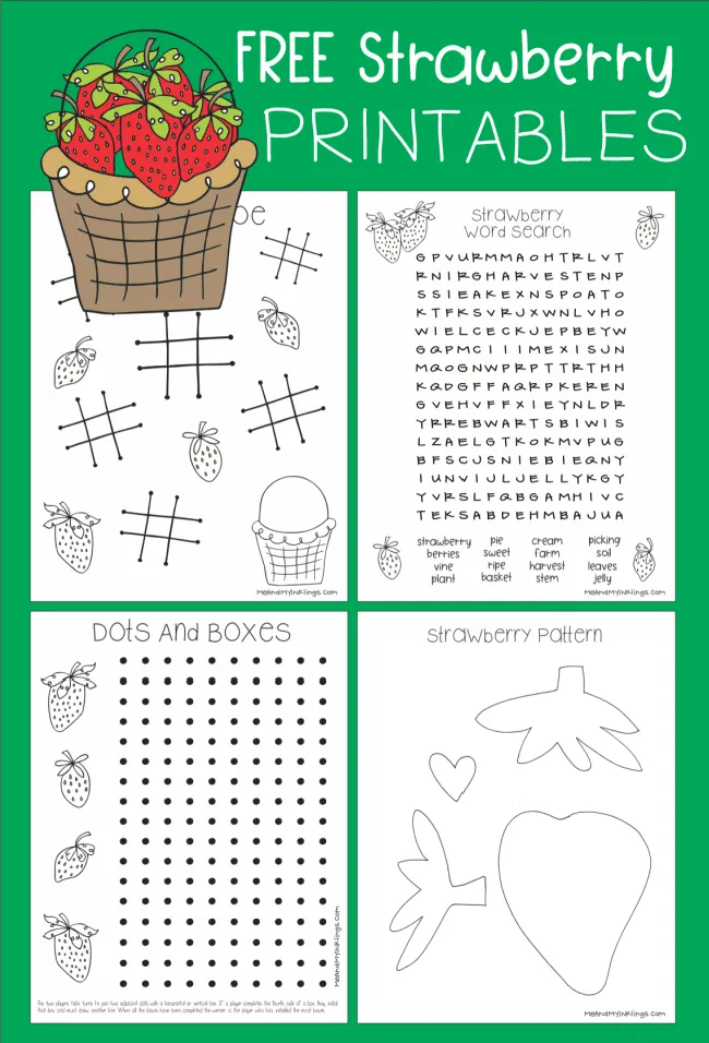 Strawberry Word Search and Printable Activities - Laura Kelly's Inklings