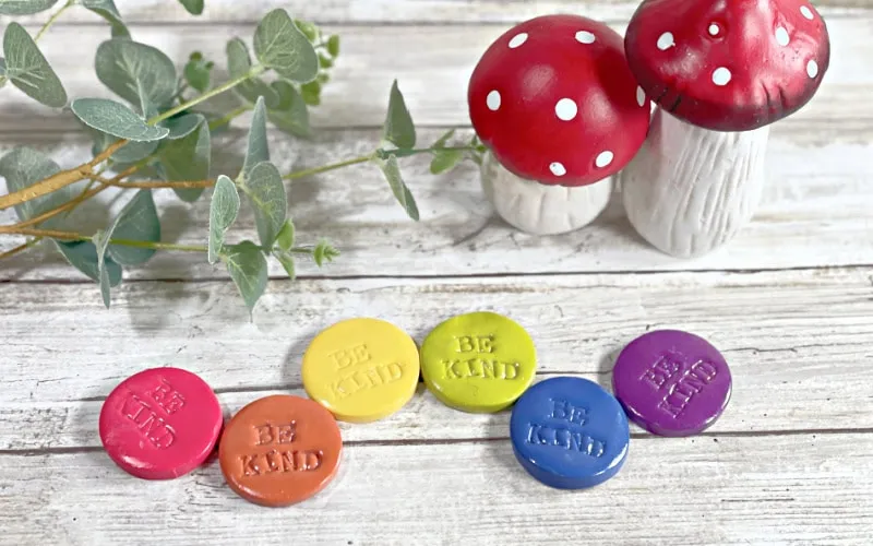 Stamp On Polymer Clay Kindness Tokens - Laura Kelly's Inklings