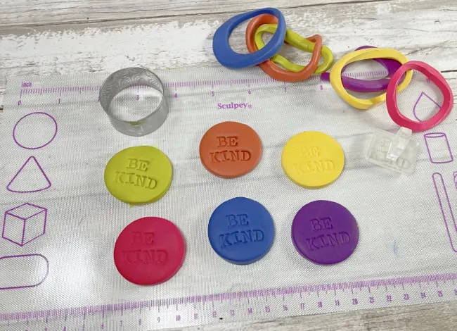 Stamp On Polymer Clay Kindness Tokens - Laura Kelly's Inklings