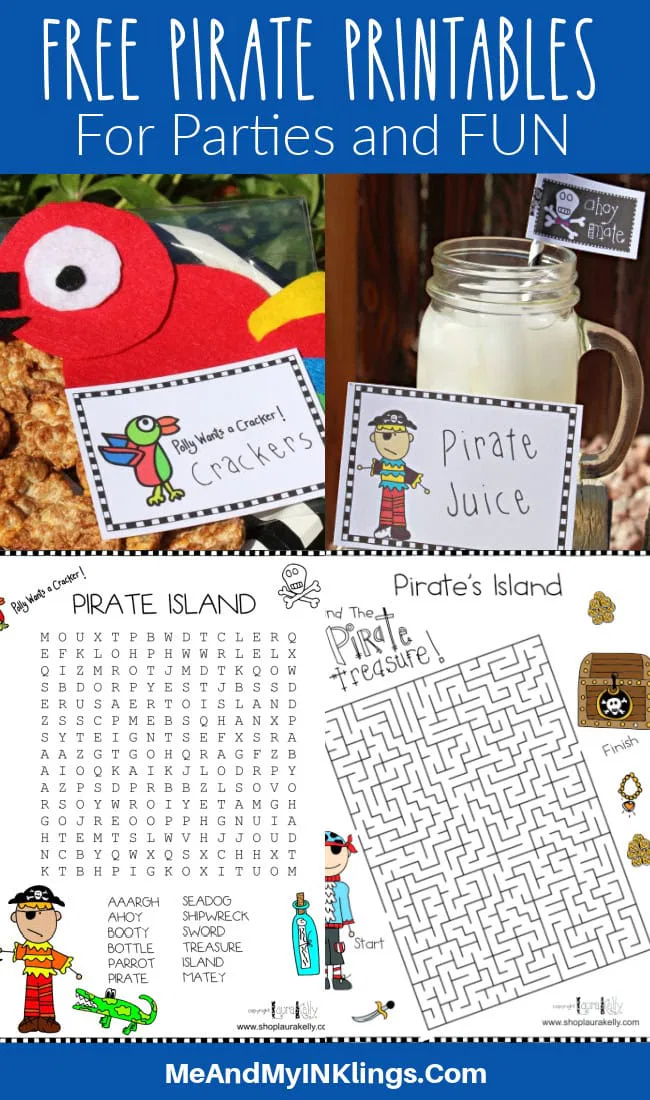FREE Pirate Printables Word Search, Activities and Party Tags - Laura ...