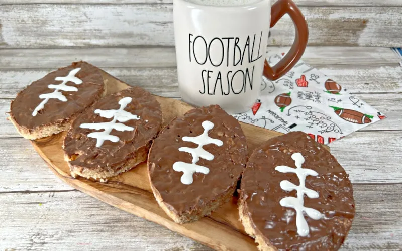 Rice Krispie Football Treats - Laura Kelly's Inklings