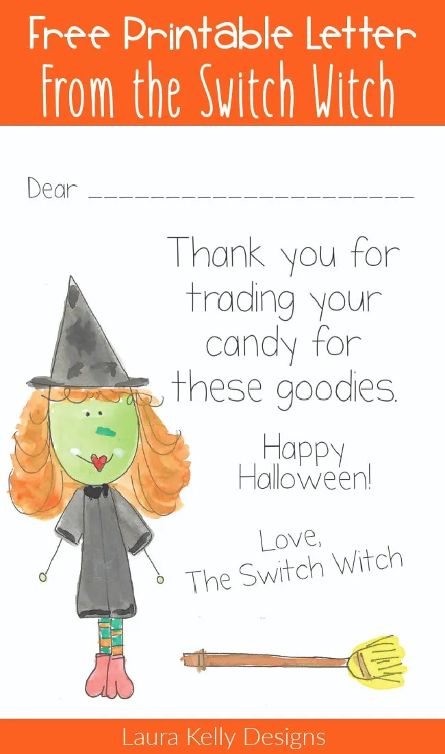 Free Switch Witch Printable Letter - Laura Kelly's Inklings