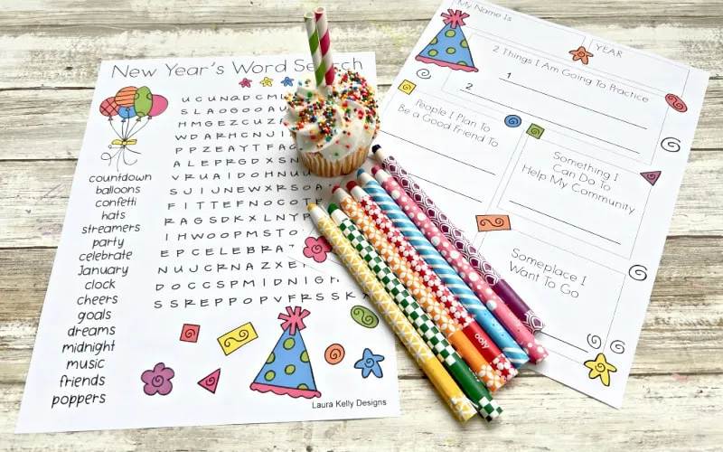 New Year's Eve Word Search Printable and Resolutions Too - Laura Kelly ...