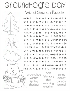 Groundhog Day Word Search Puzzle Free Printable - Laura Kelly's Inklings